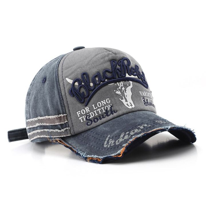 new Unisex Letter Embroidered Denim Baseball Caps Retro Washed Cotton ...
