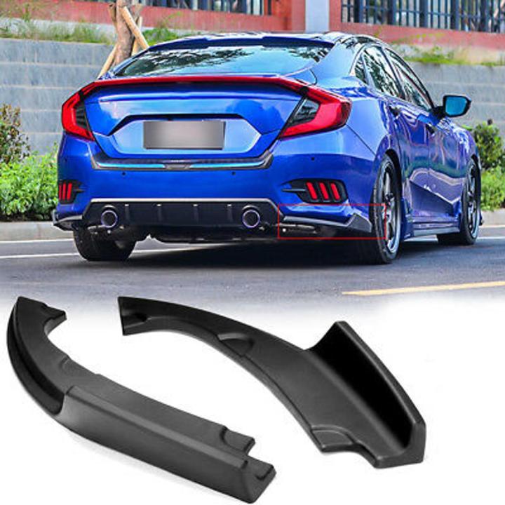 Back Universal Car Rear Bumper Canards Lip Bumper Deflector 02 Pcs ...