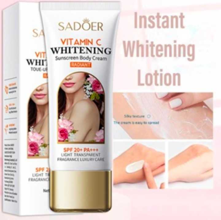 SADOER Vitamin C Whitening Moisturizing Body Cream and Sunscreen SPF 20+ PA +++ For Girls ...