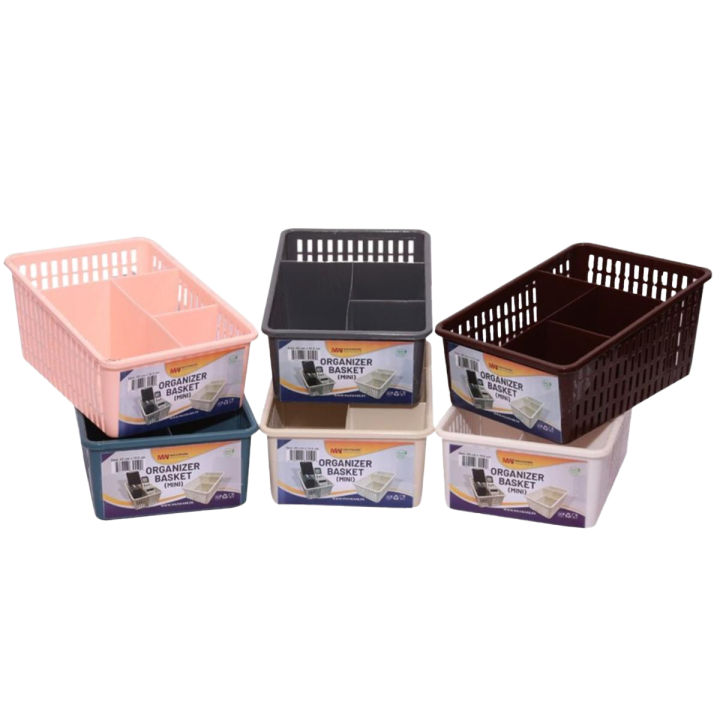 Multipurpose Mini organizer basket with partitions to organize makeup ...