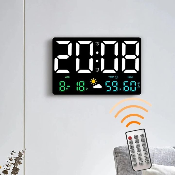 Unica LED Clock Modern Unique Decorative Alarm Remote Controlled HD ...