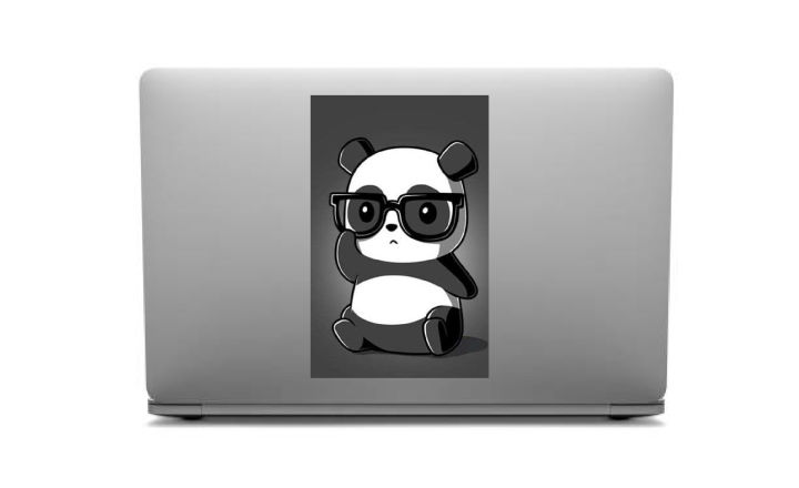 SMRT Cute Panda Laptop Sticker | Cartoon Vinyl Decal for Laptop ...