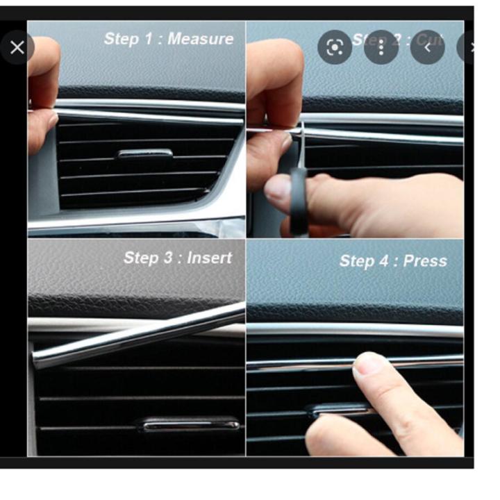 Universal Car Ac Vent Blade Trim Decoration Molding Chrome Plastic ...