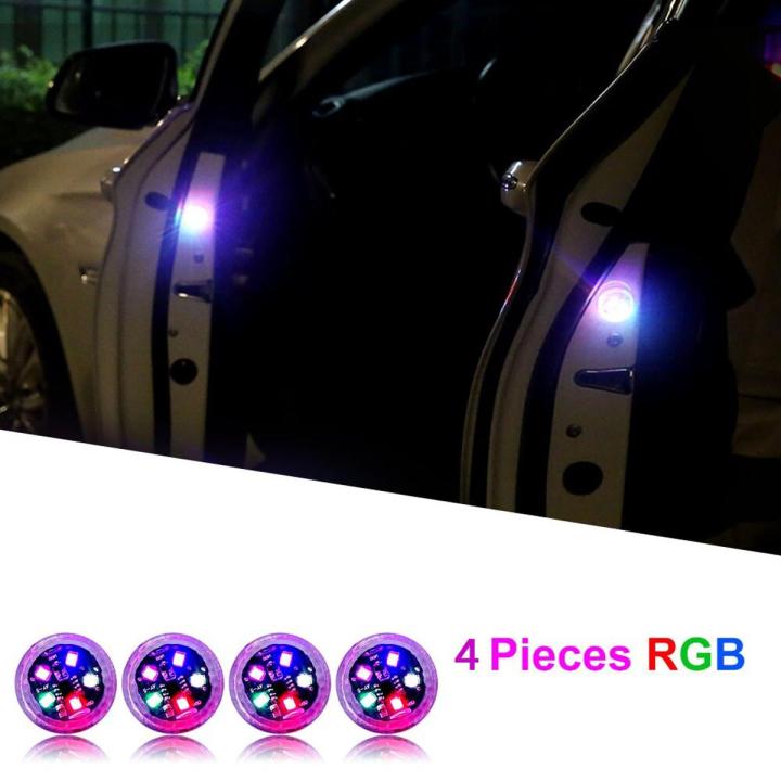 NEW LED Car Door Opening Warning Lights Wireless Magnetic Induction ...