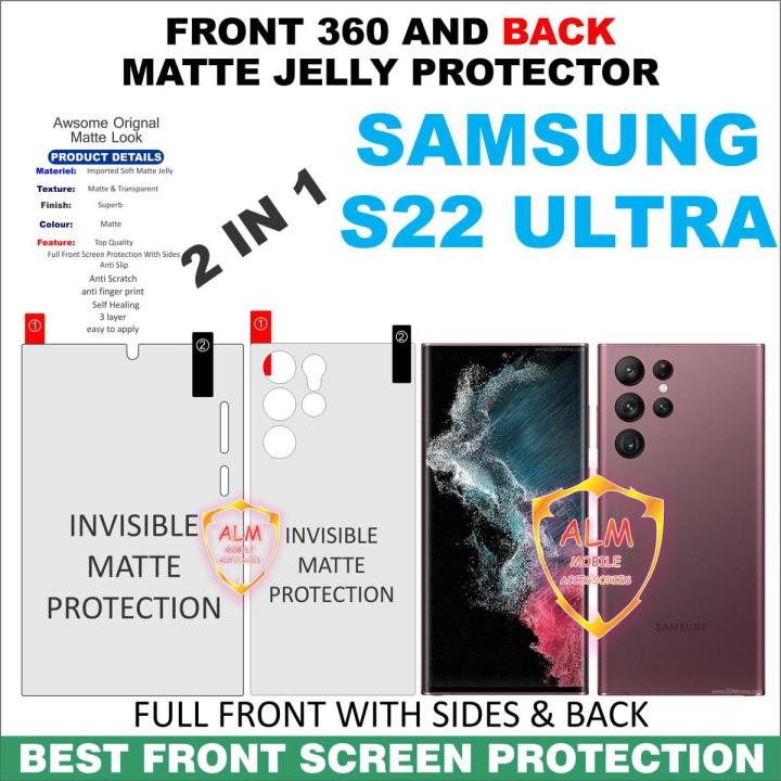 TOP QUALITY FRONT BACK MATTE JELLY PROTECTOR FOR SAMSUNG S22 ULTRA ...