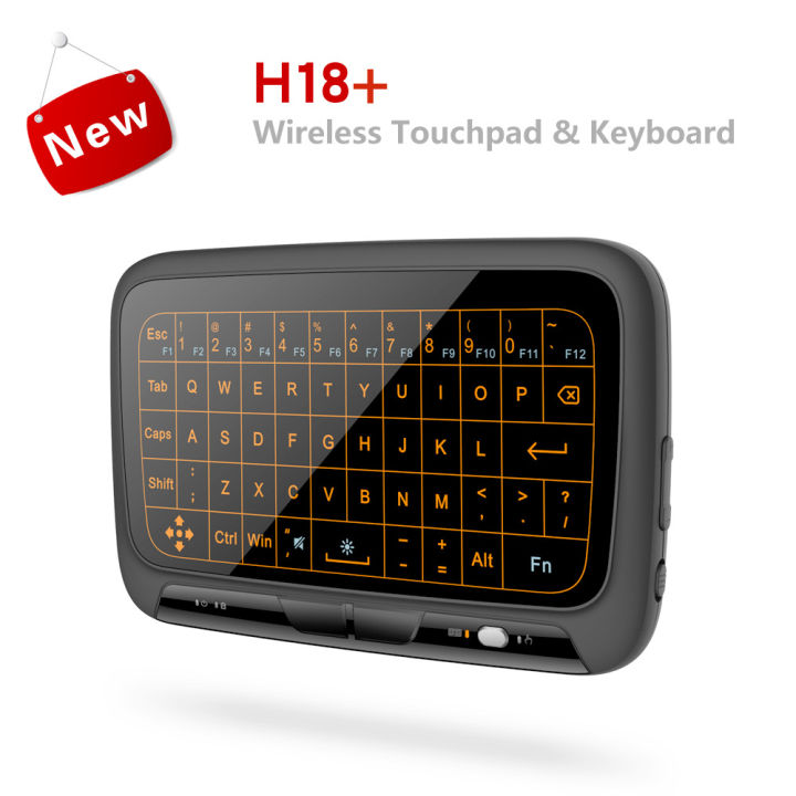 H18+ Wireless Air Mouse 2.4GHz Wireless Mini Keyboard Full Touchpad ...