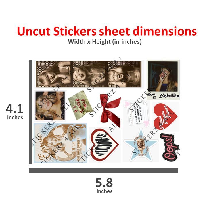 4 uncut SABRINA CARPENTER sticker sheet A6 size journalling aesthetic ...