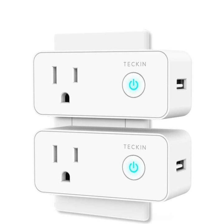 Teckin Smart Wi-Fi Plug SP25 with USB Port (2 Pack), Wireless Mini ...
