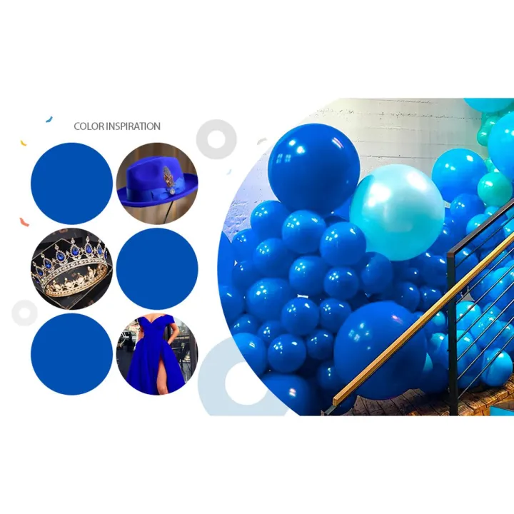 60pcs 9 inch Dark Royal Blue Latex Balloons without shinny for Birthday ...