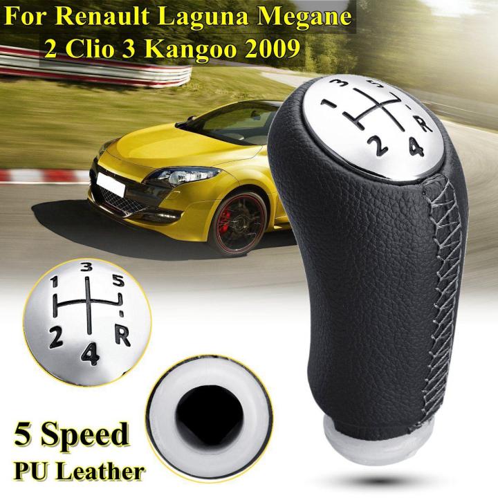 5 Speed Gear Knob Shift PU Leather For RENAULT Laguna Megane 2 Clio 3 ...