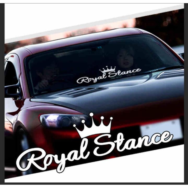 ROYAL STANCE 18/6 inches white for all cars front screen stickers, cars ...