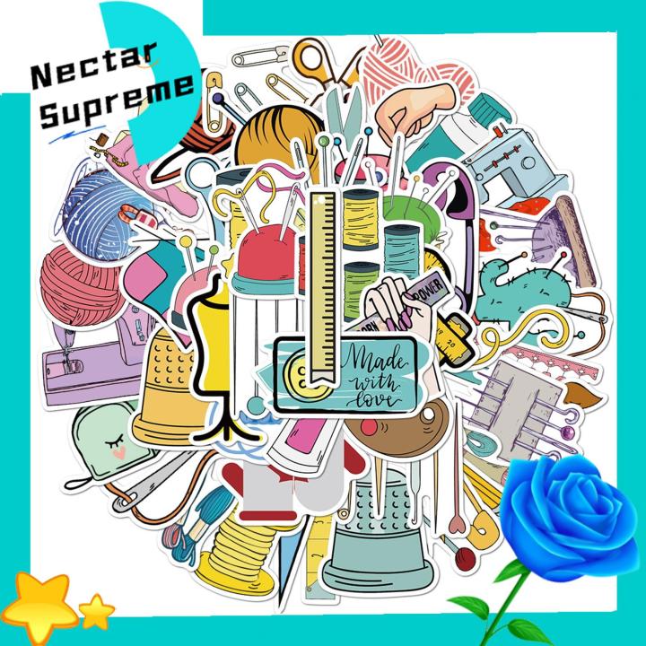 Cartoon Sewing Machine Stickers 50pcs Cute Sewing Machine Series ...