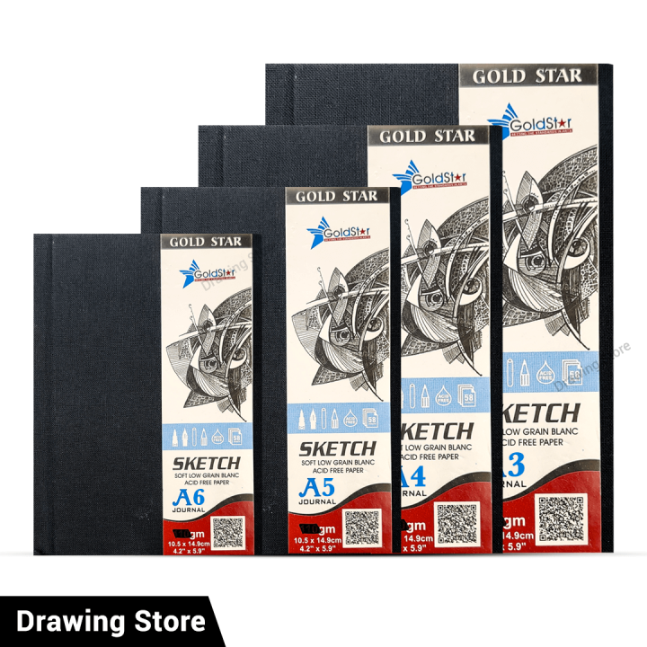 GS Hard Cover Sketchbook For Sketching And Drawing 58 Sheets, 150Gram ...