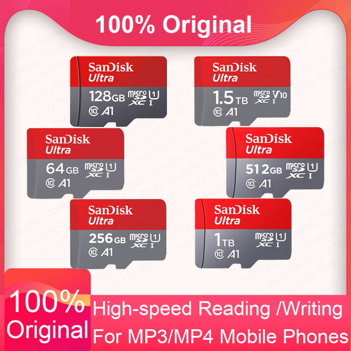 Original Sandisk ultra A1 micro sd 32gb 1TB 64GB 128GB 256GB 512gb Memory Card 1.5TB TF cards ...