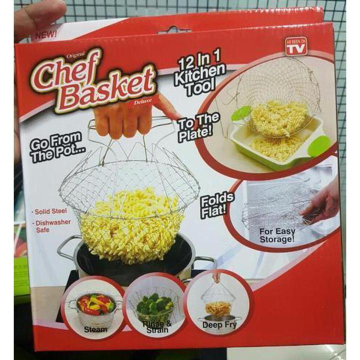 CHEF BASKET 12 IN 1 KITCHEN TOOL/Chef Basket Steel Folding Basket ...