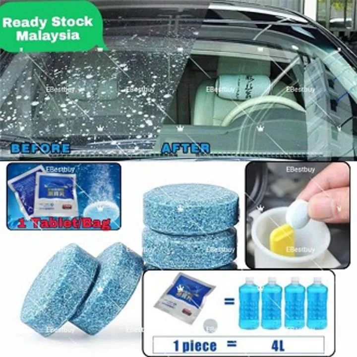 4PCS Car Windshield Glass Washer Cleaner Compact Effervescent Tablets ...