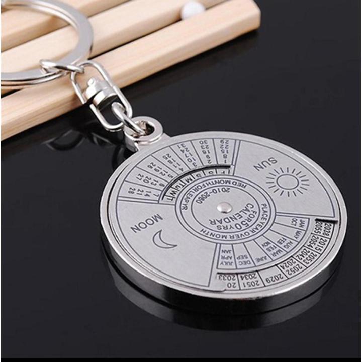 50 Years Perpetual Calendar Key Chain Silver Alloy | Daraz.pk