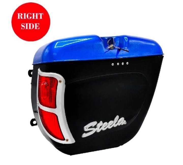 1- PC of Motorcycle Side Box Black with Blue Cap (Right Side) | Tail ...