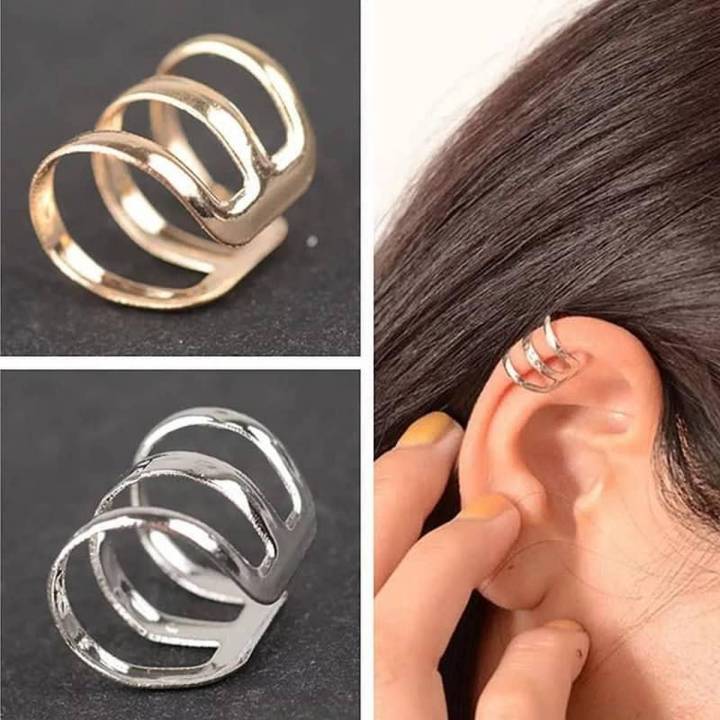 Single Piece Silver Earcuff Girls Fashion Earring Ear cuff Trendy Jewellery Women 01 Pc Daraz.pk