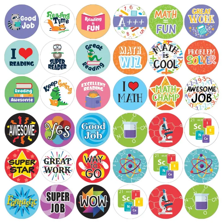 Pack of 36 - Motivational Stickers for Class Room - Teacher Reward ...