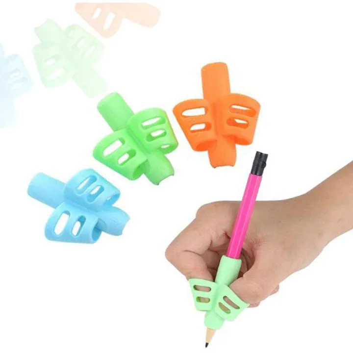 Pack Of 2 Children Pencil Holder Tools Silicone Two Finger Pencil Grip ...