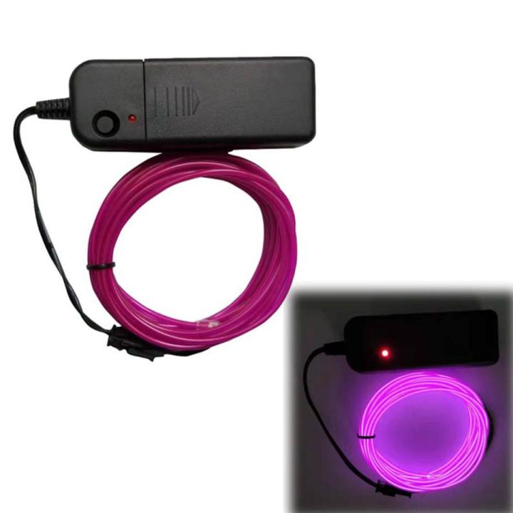 Mini DC3V 3M Flexible Neon Light Glow EL Wire Rope tape Cable Strip LED ...