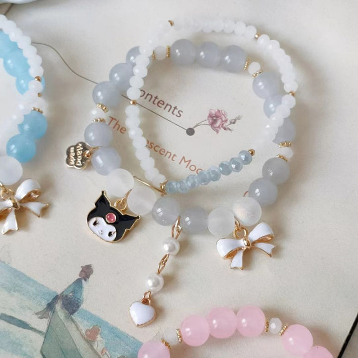 Sanrio Sweet Cute Bracelet Kawaii Anime Melody Kuromi Cinnamoroll ...