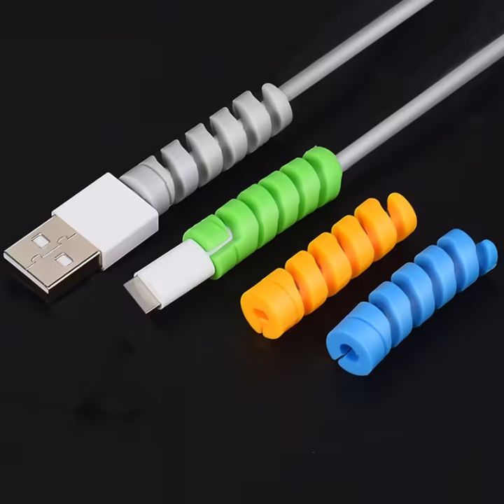Spiral Silicone Cable Protector for Phone Chargers, USB, Type C and ...