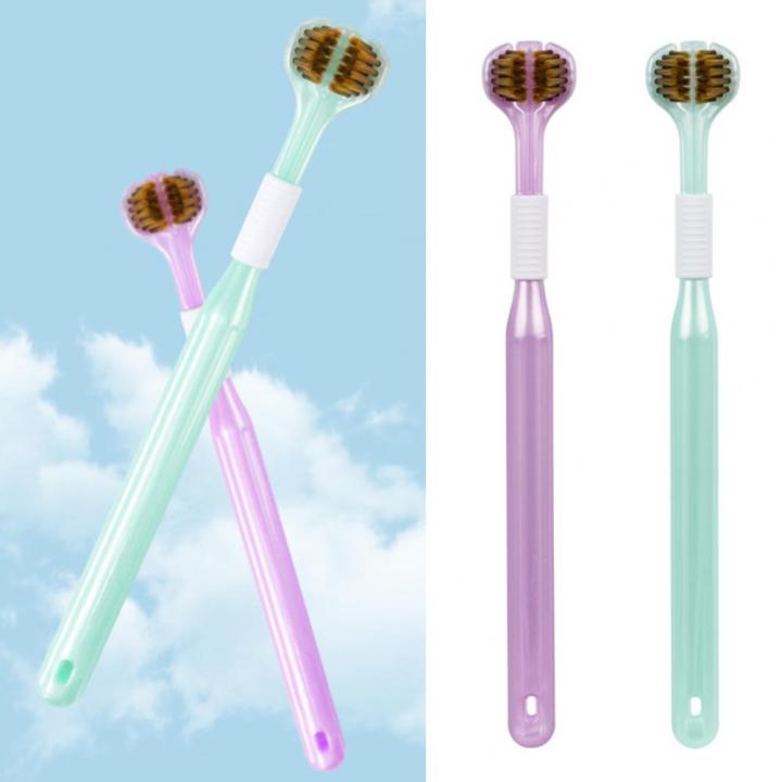 Long-lasting Dental Care Tool Three Toothbrush Three-sided Toothbrush ...