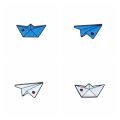Creative Love Heart Paper Plane Pins Dripping Oil Boat Plating Lapel ...