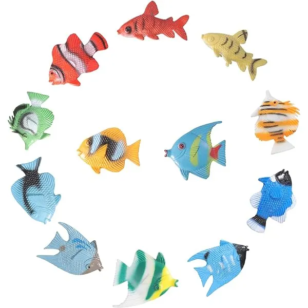 15 Pcs - Ocean Creatures Sea Animal Kingdom Toy Set - Silicone Rubber ...