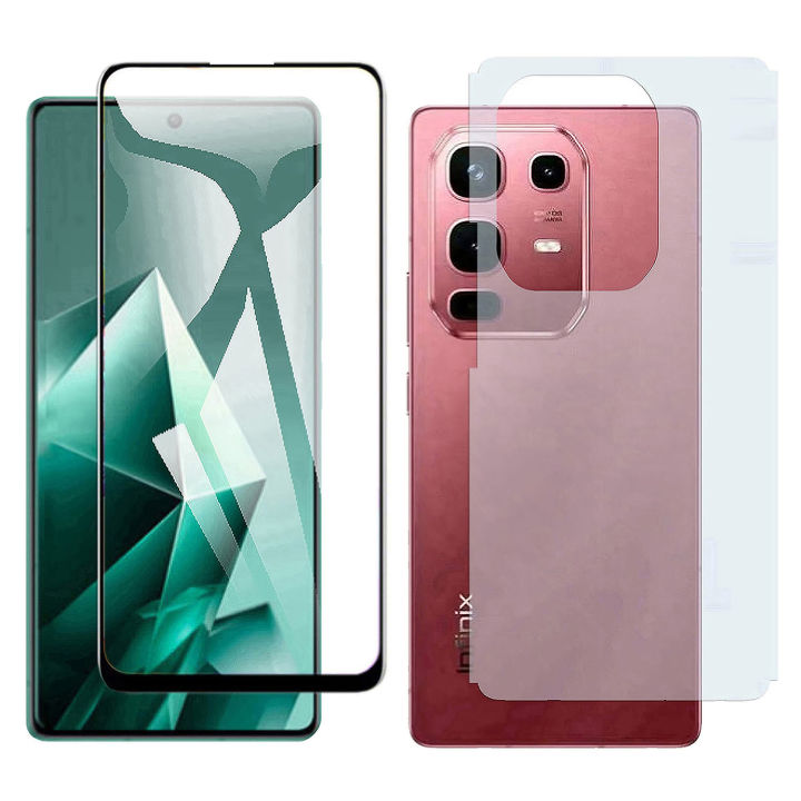 Infinix Note 50 Full Screen 9D Tempered Glass Protector with Curved ...