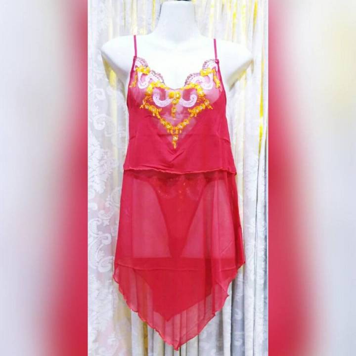 Semi-Transparent Lace Net Nightwear | Daraz.pk