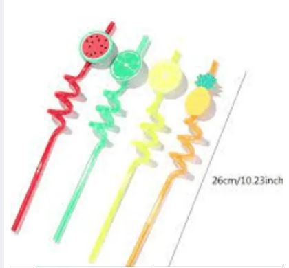 Straws Pack of 4 Plastic Fancy Spiral Straw Set Of 4 Birthday Party ...