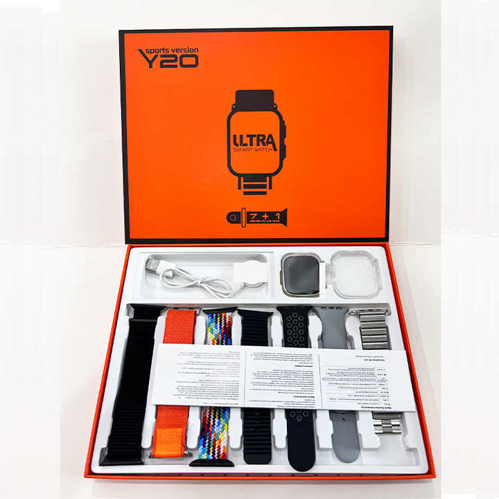 Y20 Ultra Smart Watch With 7 Straps 49mm Large Screen Wireless Charging ...