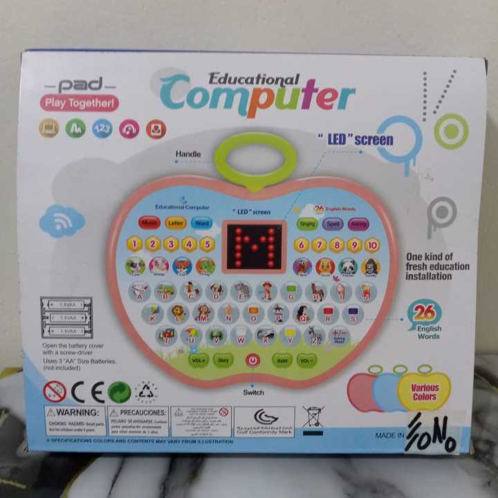 Educational Computer Toy for Kids – LED Learning Pad with Music ...