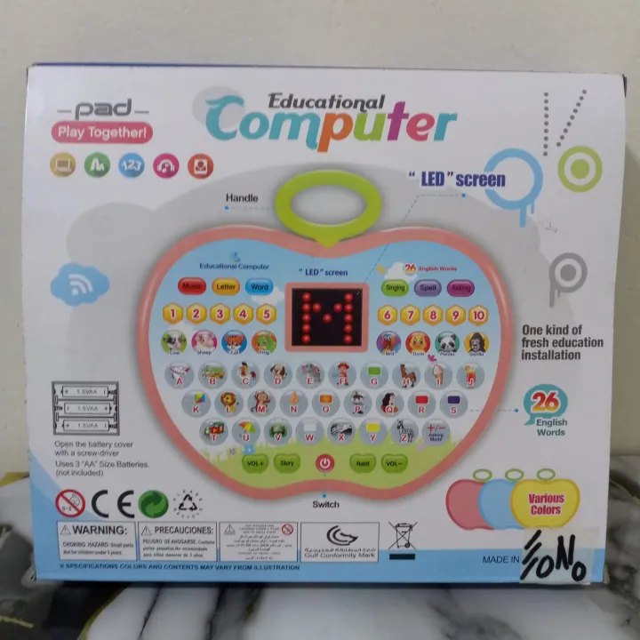 Educational Computer Toy for Kids – LED Learning Pad with Music ...