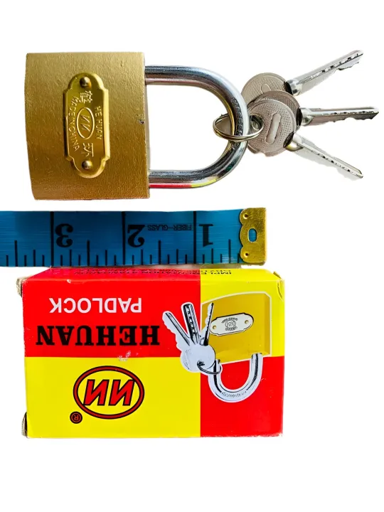 Lock Chine 50mm lock with 3 keys | All Size Available | Black And Gold ...