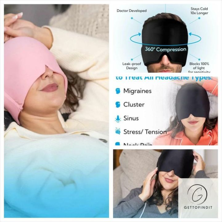 Migraine Relief Cap with Gel Beads – Hot & Cold Therapy Headache Cap ...