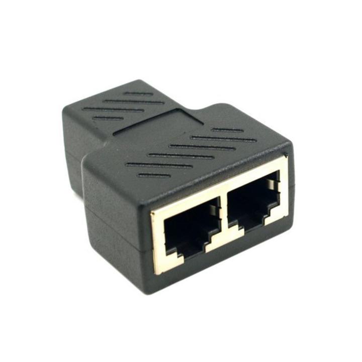 RJ45 Port Network Cable Splitter Extender Plug Adapter Split Into Two ...
