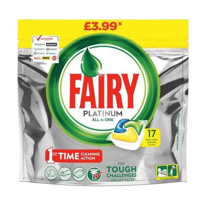 Fairy Dishwasher Lemon Tablets 17 Capsules All in One Platinum | Daraz.pk