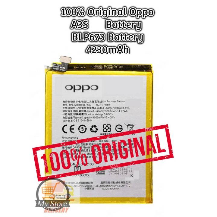 OPPO A3s 110% Orignal Lithium Li-Polymer GENUINE Battery | Daraz.pk
