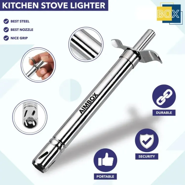 Pluto Kitchen Lighter – Battery-Free Stainless Steel Gas Stove Igniter ...