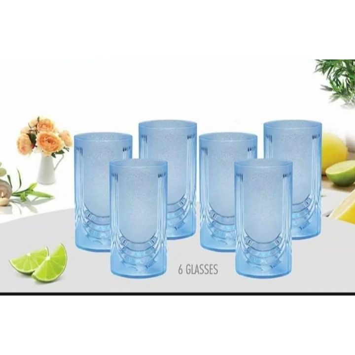 New Fabulous Pack Of 6 Glasses Crystal Plastic Water Glass Darazpk