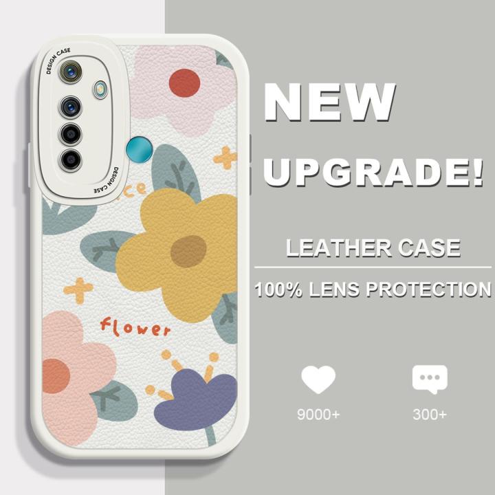 AMORVOR for Realme 5 5i 5S 6i Back Cover Beautiful Flowers PU Leather ...