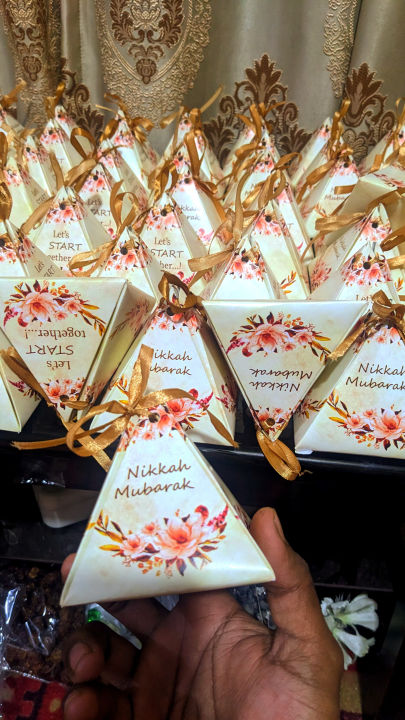 Unique Nikkah Bid Box (50pcs) New Design Triangle bid boxes for Nikkah ...