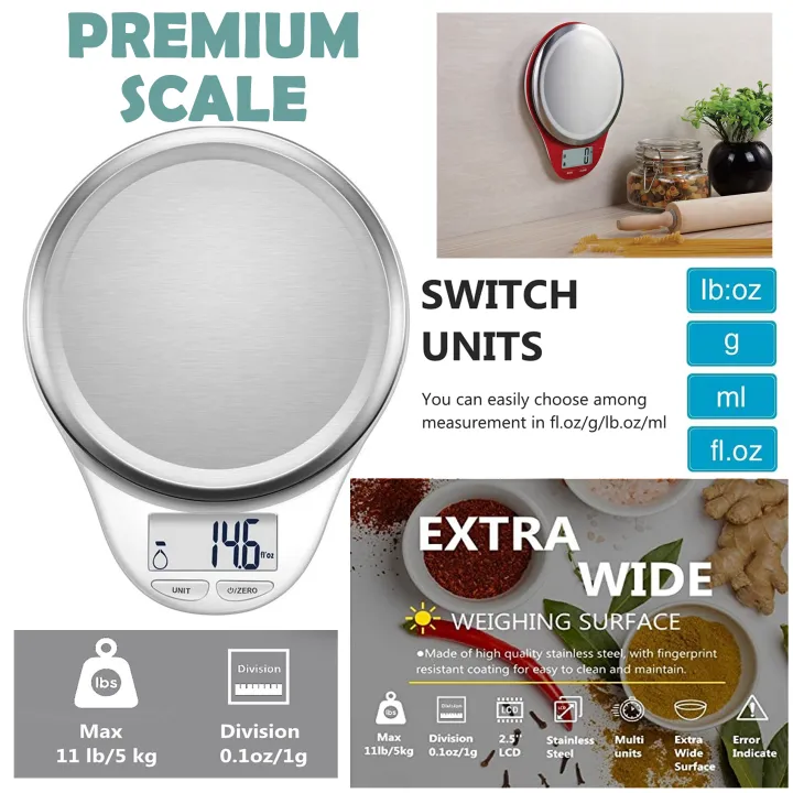 5Kg Professional Precision Digital Kitchen Scale – Original Stainless ...