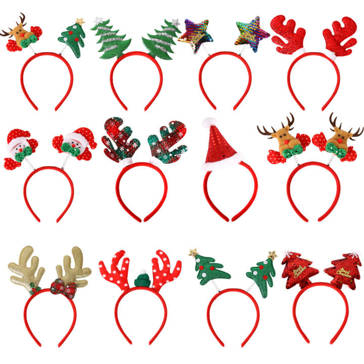 Noel Navidad Headband Antlers Diadem Elf Ears Horns Kids Santa Children ...