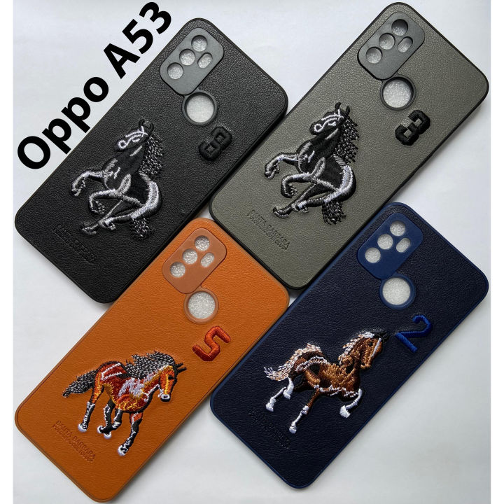 Oppo A53 – Polo Embroidered Faux Leather Rexine Back Cover | Santa ...