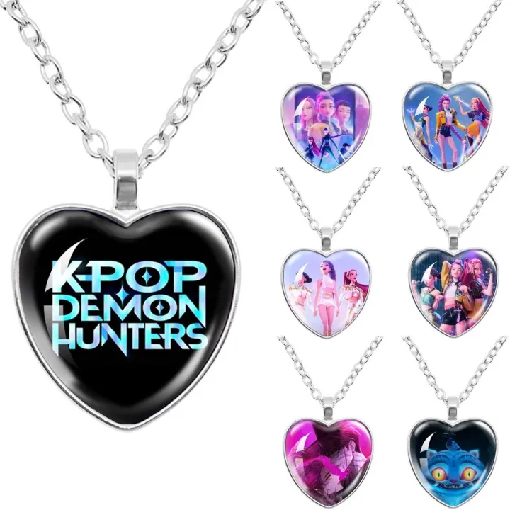 Gifts Time Gem Kpop Demon Hunters Necklace Fashion Metal Pendants ...